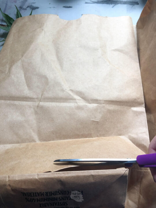 DIY Leaf Wrapping Paper Out Of Brown Paper Bags - The DIY Nuts