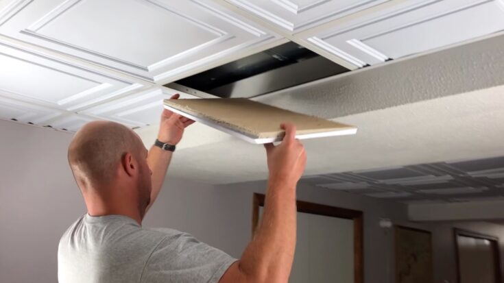 Modern Basement Drop Ceiling Tile Idea - The DIY Nuts
