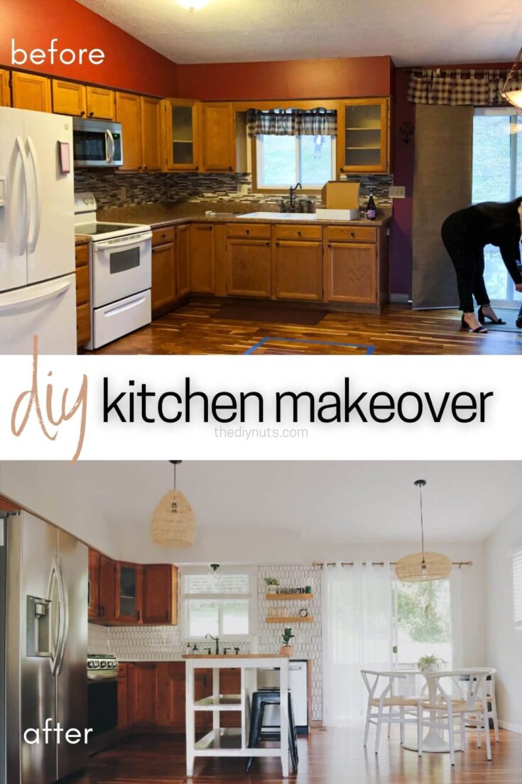 How To Make Oak Kitchen Cabinets Look Modern (without painting) - The ...