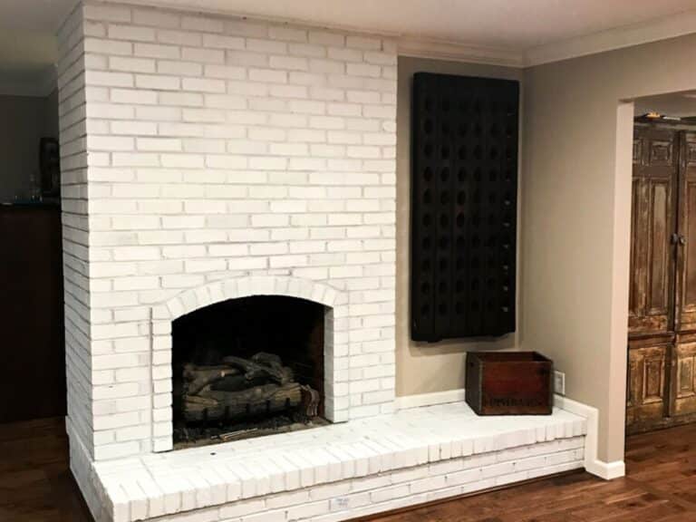 How To Paint A Red Brick Fireplace White - The DIY Nuts