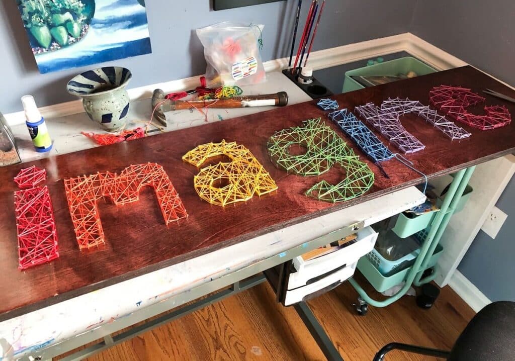 Large DIY Word String Art Idea Tutorial - The DIY Nuts