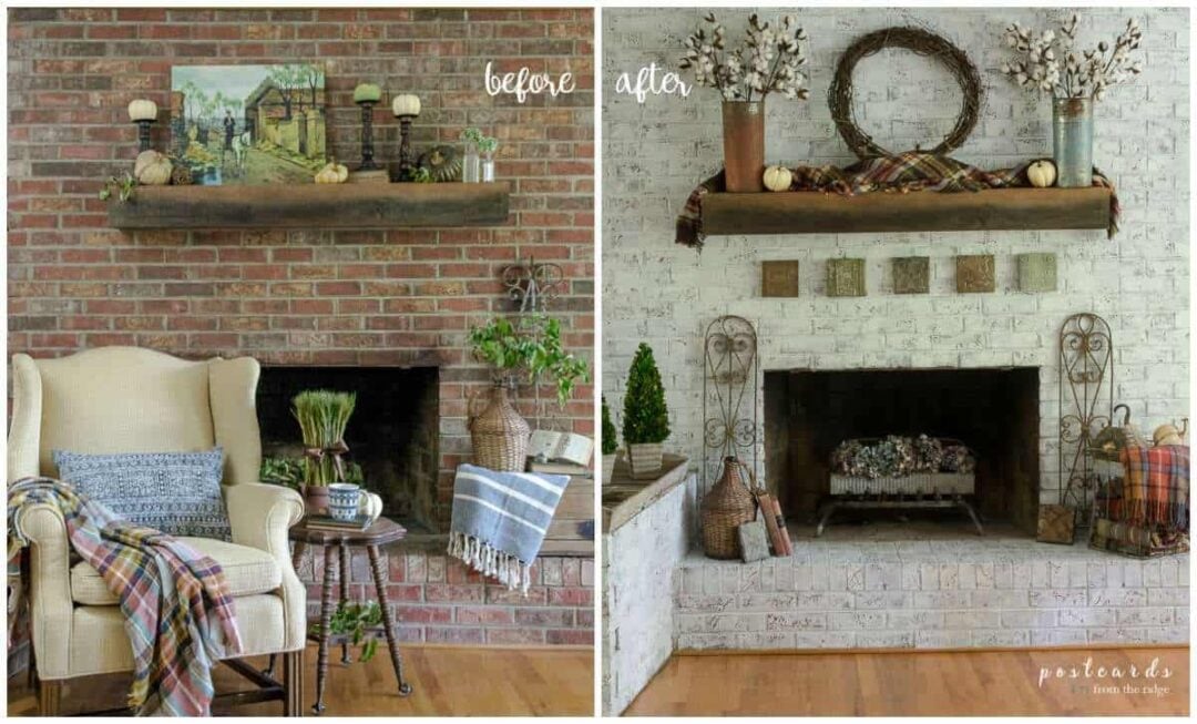 Red Brick Fireplace Makeover Ideas For Your Living Room - The DIY Nuts
