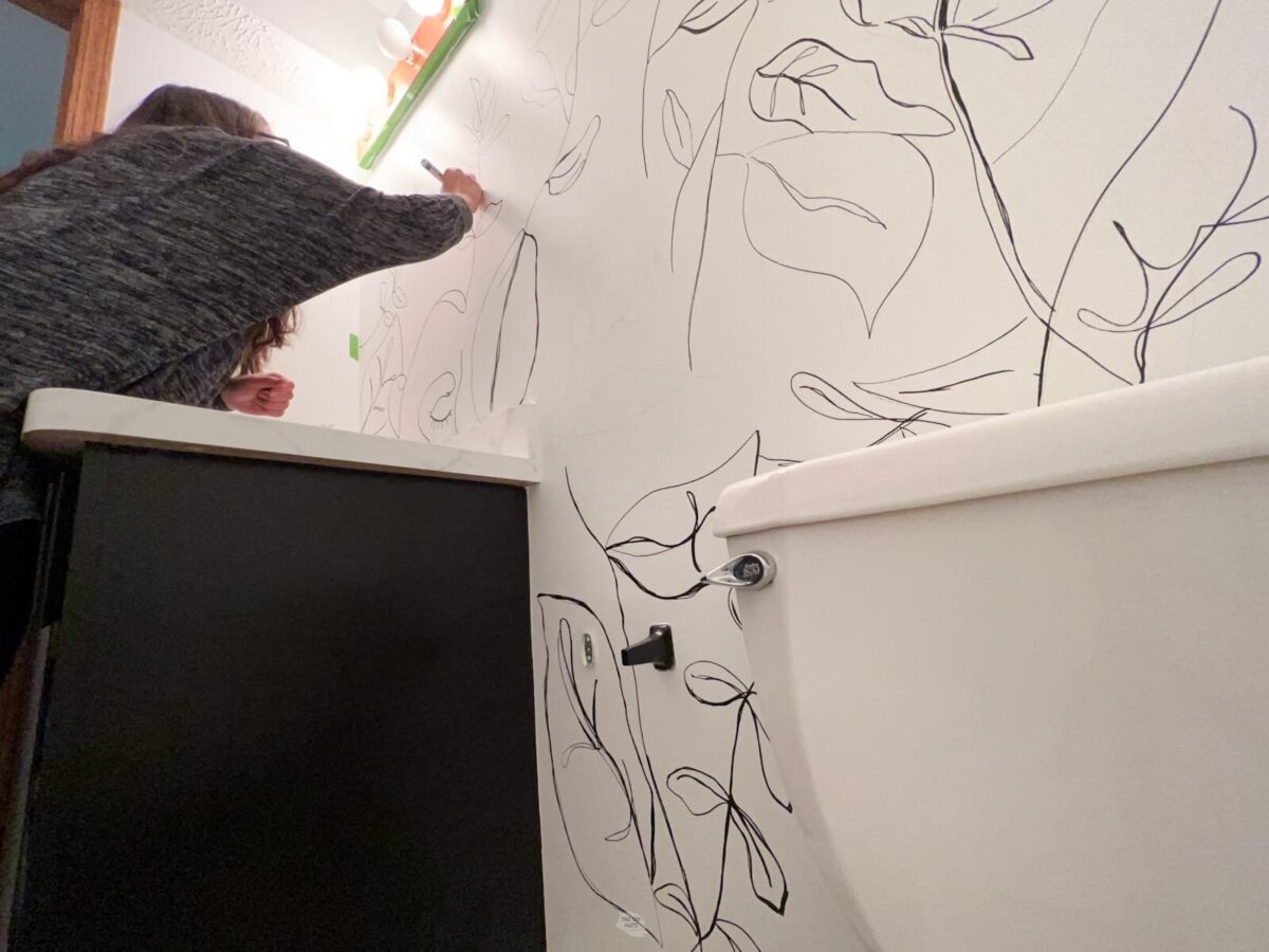 DIY Paint Pen Accent Wall (Cheapest Faux Wallpaper Ever) - The DIY Nuts
