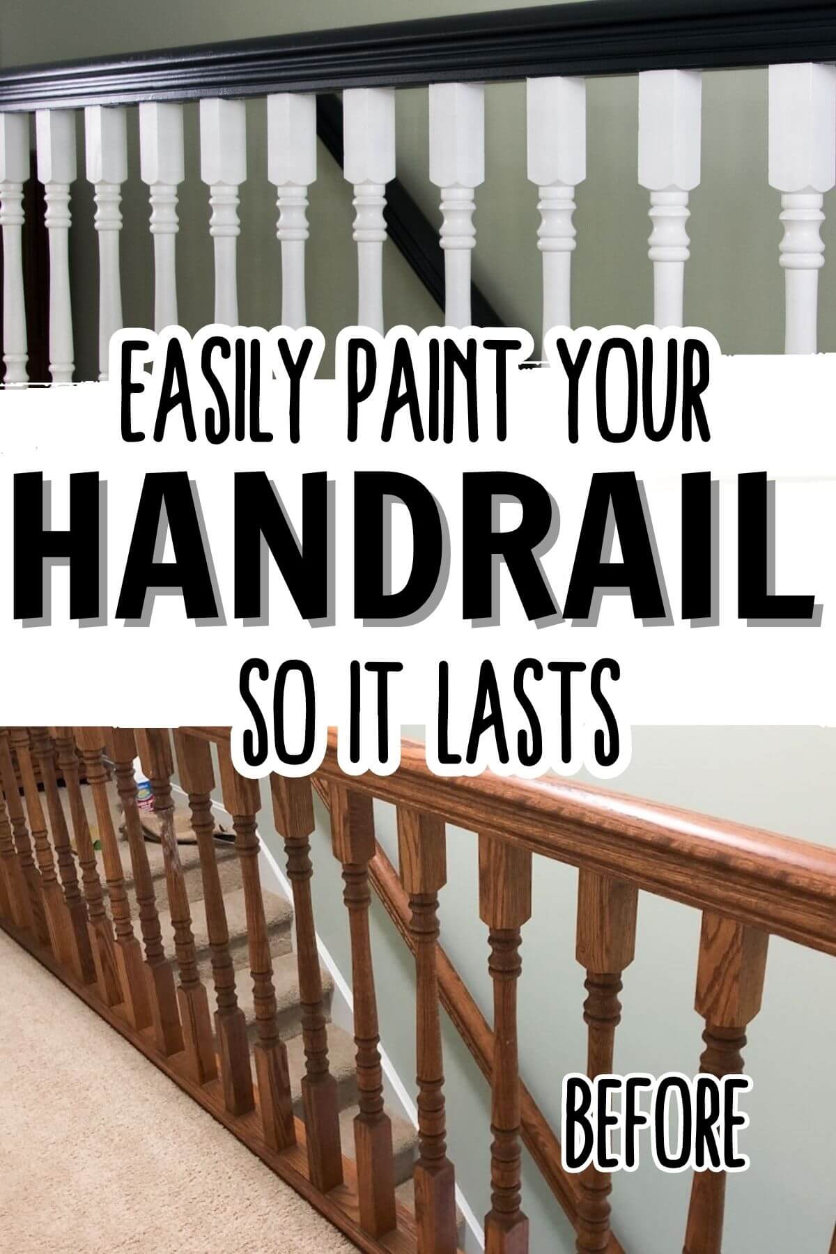 How To Easily (re)Paint Your Stair Handrail & Banister Black - The DIY Nuts