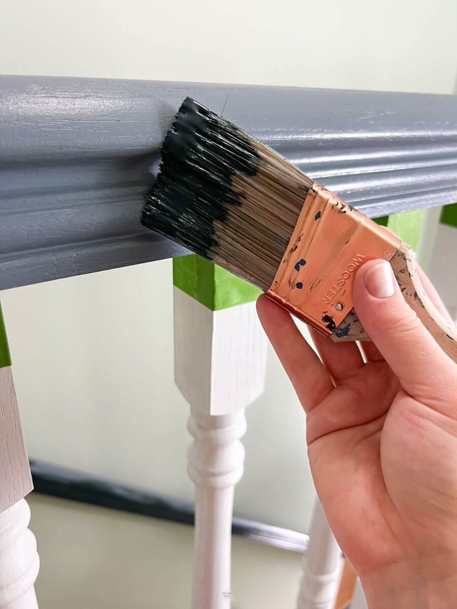 How To Easily (re)Paint Your Stair Handrail & Banister Black - The DIY Nuts
